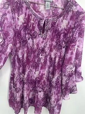 Catherines | Tops | Vintage Y2k Style Purple Paisley Flare Sleeve Shirt ...